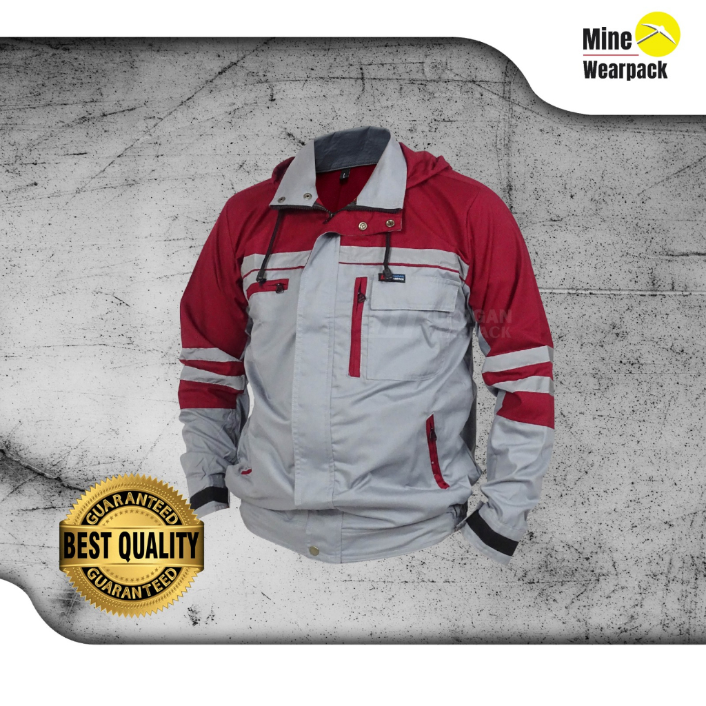Jual Jaket Safety Merah Marun Abu Seragam Proyek Scotlite Reflector ...