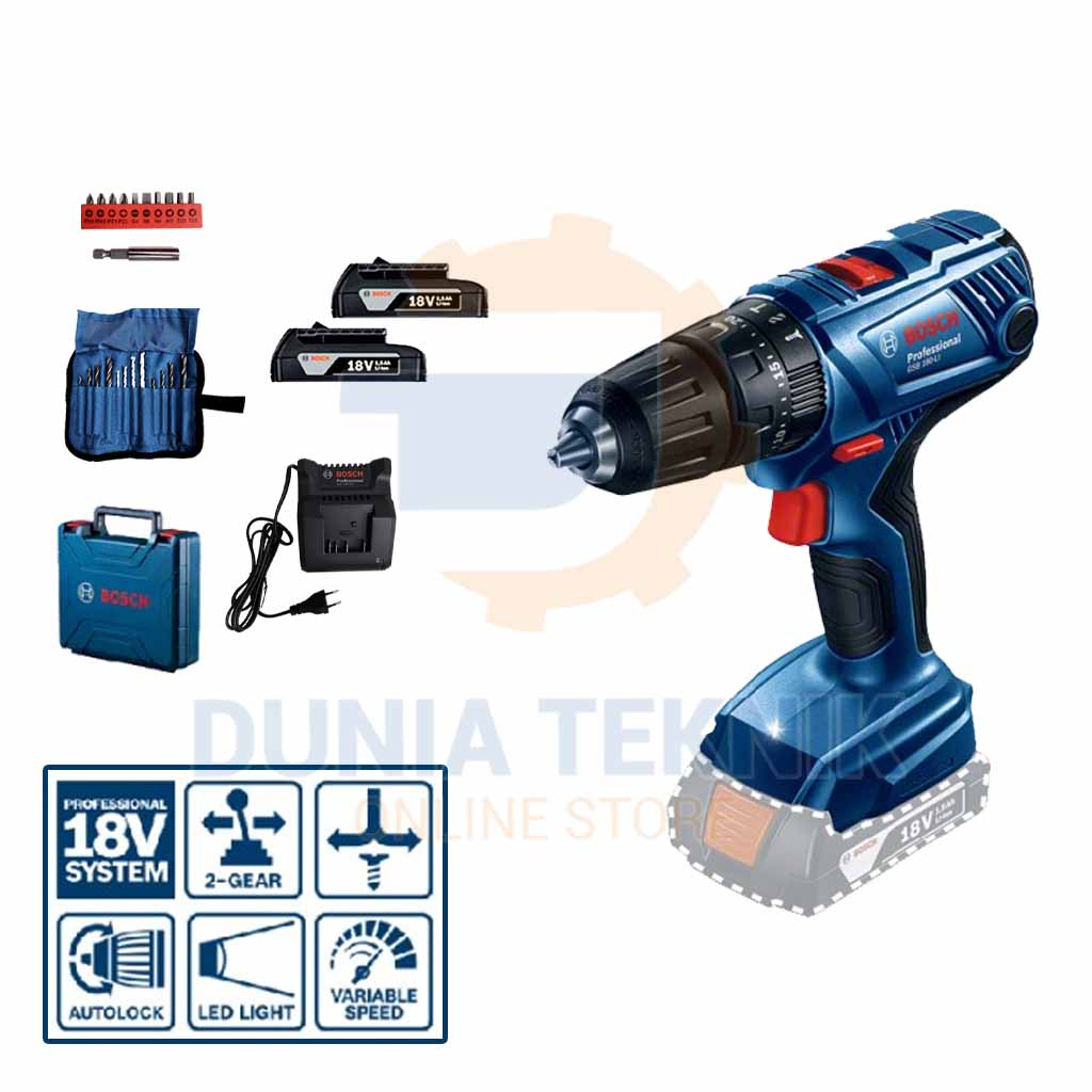 Jual Cordless Impact Drill Bosch GSB 180-LI Mesin Bor Baterai Tembok ...