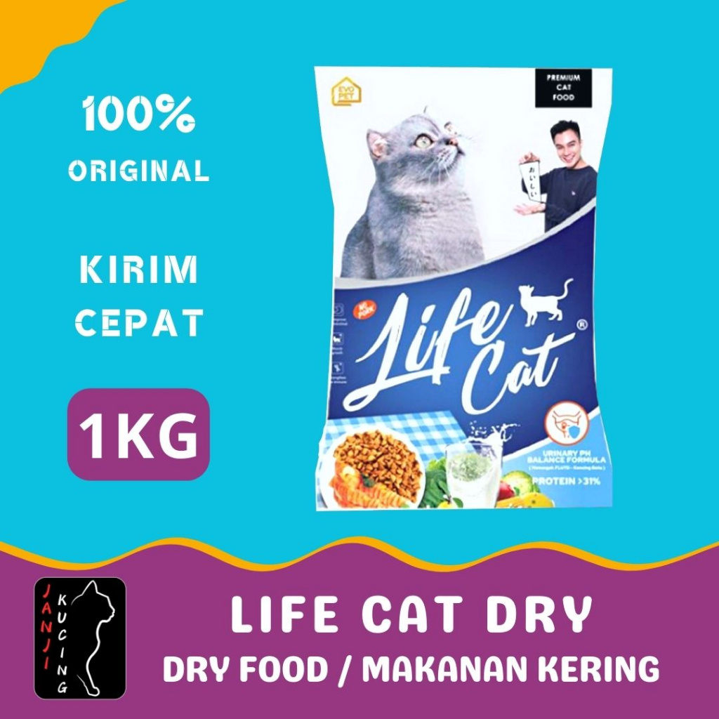 Jual LIFE CAT DRY 1KG MAKANAN KUCING DRY FOOD / LIFECAT 1KG | Shopee ...