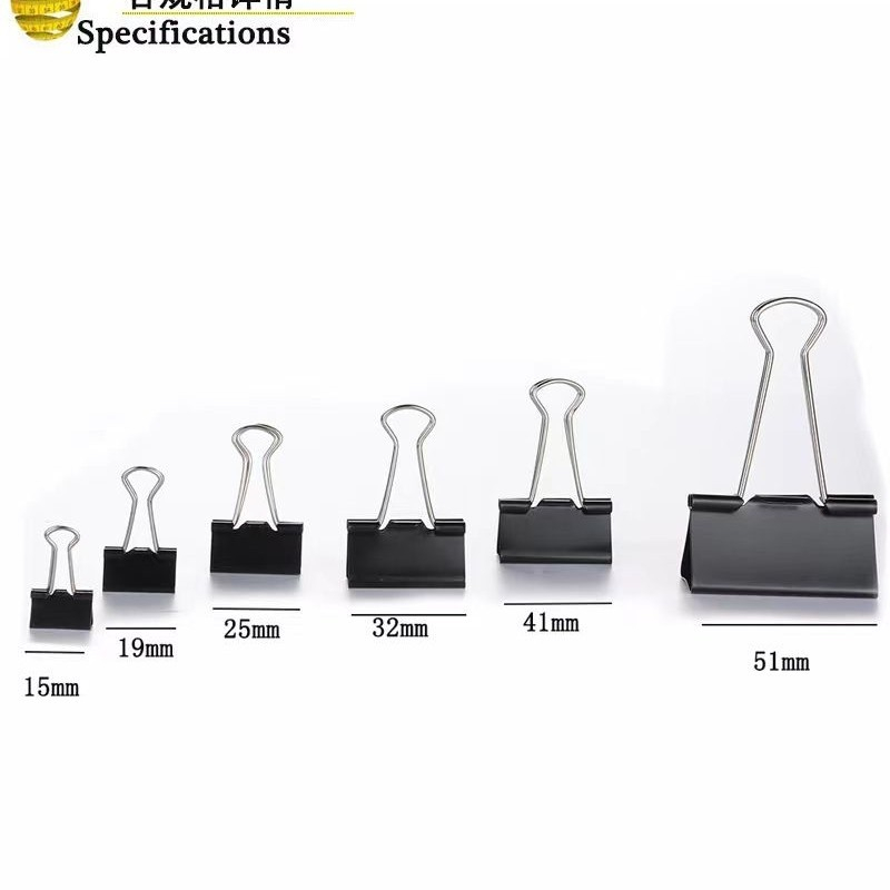 Jual EM BINDER CLIP PENJEPIT KERTAS WARNA HITAM ISI 12 PCS - 51mm ...