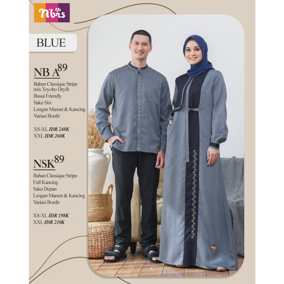 Jual NBRS NSK 089 Koko Couple Muslim Dewasa Bahan Classique Stripe Lengan Panjang Atasan Pria ...