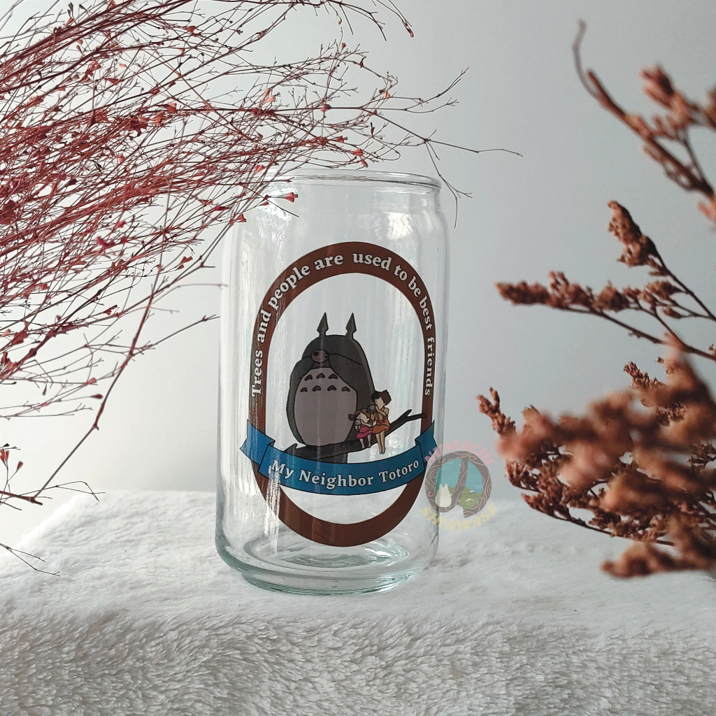 Jual GELAS KACA GHIBLI AESTHETIC INCLUDE DEKOR HADIAH KADO popcan ...