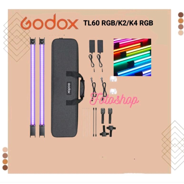 Jual GODOX TL60 RGB/TL-60 K2/ TL 60 K4 RGB LED TUBE LIGHT TWO & FOUR LIGHT KIT | Shopee Indonesia