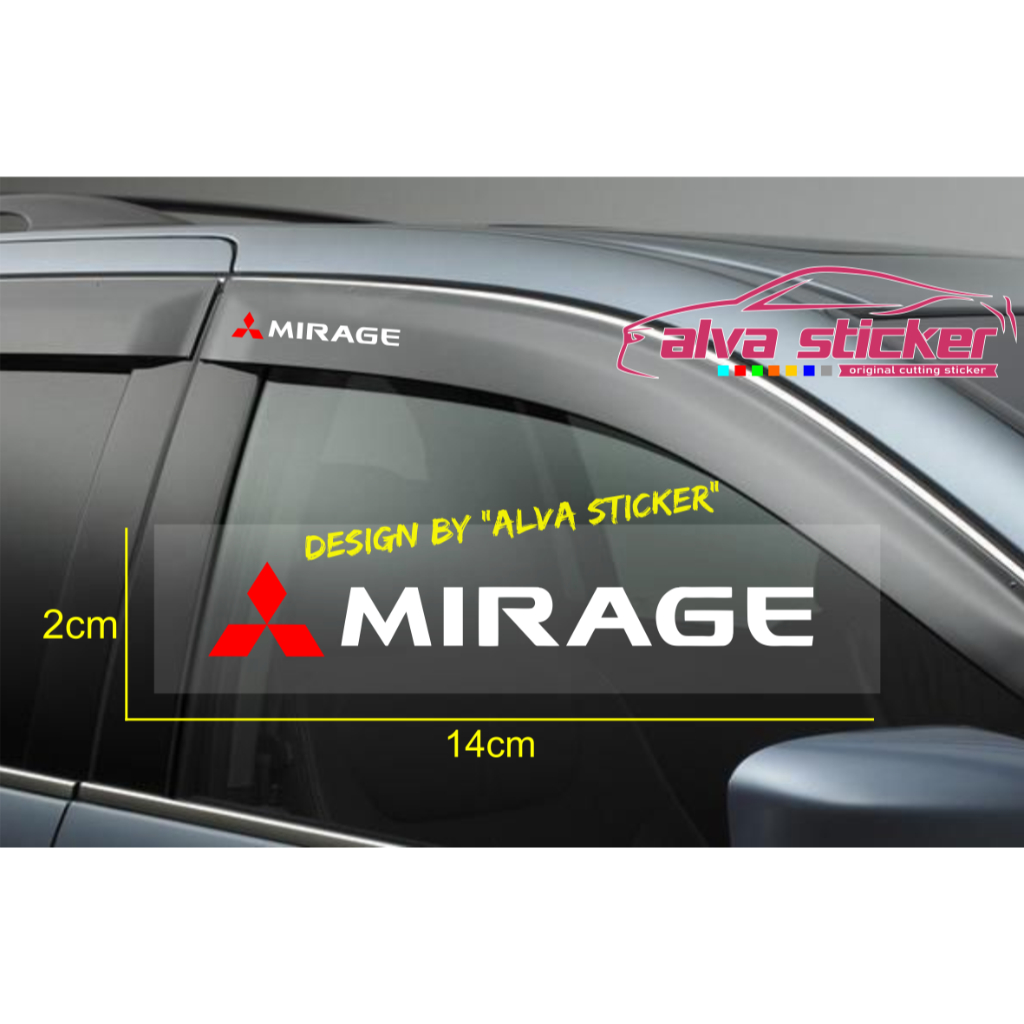 Jual sticker mirage cutting stiker talang air mobil mitsubishi mirage ...