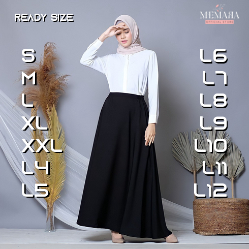 Jual ROK HITAM PANJANG MODEL A LINE MAXI (FORMAL) SIZE S - L12 [PREMIUM ...