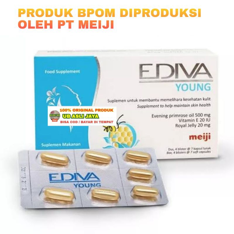 Jual Ediva Young 28 kapsul original / Kulit putih cerah dan lembut | Shopee Indonesia