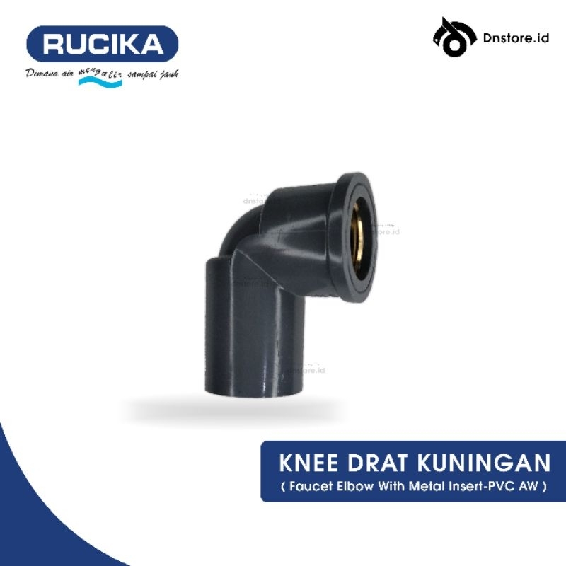 Jual KNEE DRAT KUNINGAN/FAUCET ELBOW WITH MI RUCIKA PVC (AW) Original, Size 1/2 Inch - 3/4 Inch ...