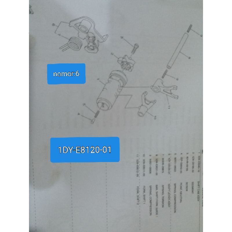 Jual shift lever operan gigi bagian dalam 1DY-E8120-01 asli yamaha ...