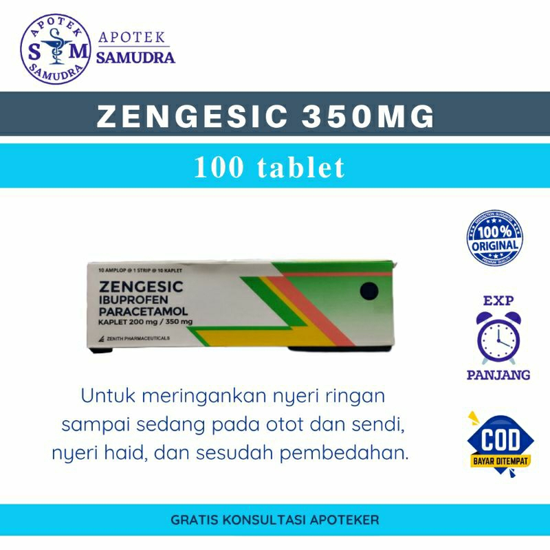 Jual ZENGESIC Kaplet - Box isi 100 Kaplet (untuk meredakan sakit gigi ...