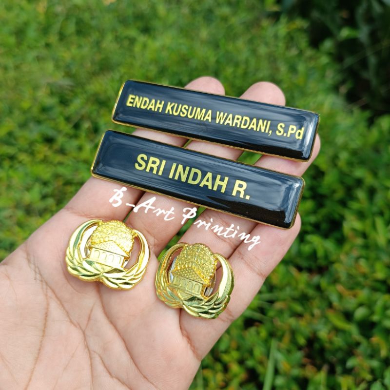 Jual PAKET NAME TAG KUNINGAN PLUS KORPRI ASN ABDI NEGARA PAPAN NAMA ...