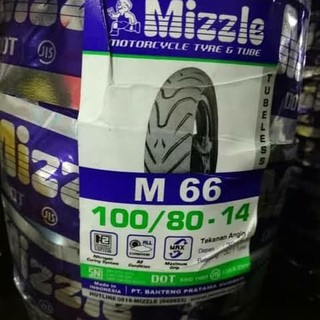 Jual Ban mizzle tubeless 100/80-14 m66 m 66 - m77 m 77 (1 ban) | Shopee ...
