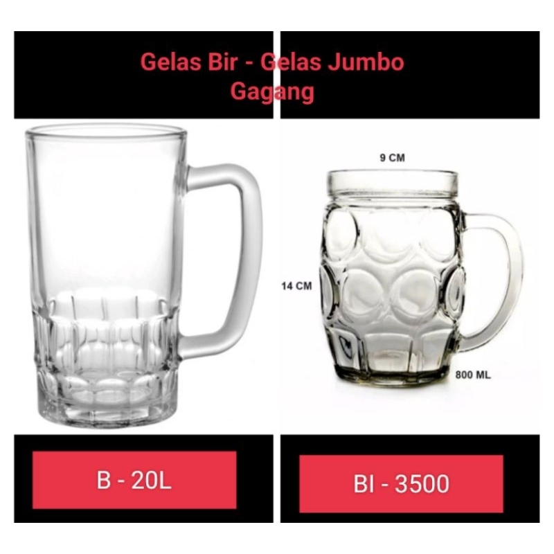 Jual GELAS BIR - BI 3500 & B - 20L - GELAS JUMBO - GELAS GAGANG | Shopee Indonesia