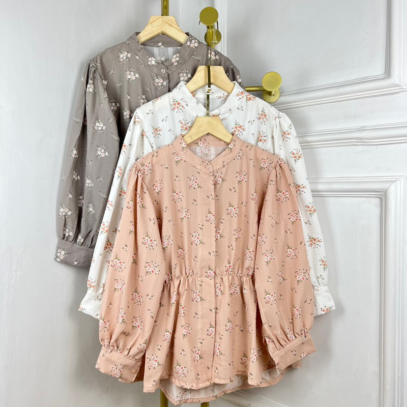 Jual TIRA BLOUSE MOTIF VINTAGE KOREAN LOOK PREMIUM BY DHEVIA ID/BLOUSE ...