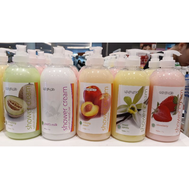 Jual 1L shower cream guardian sabun mandi cair botol | Shopee Indonesia