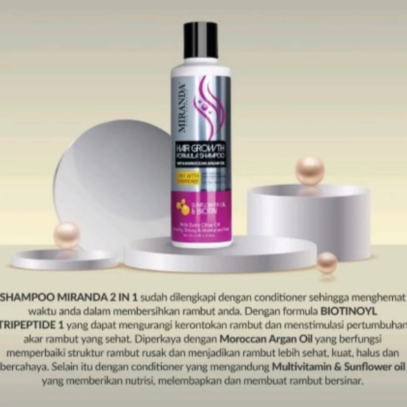 Jual BPOM MIRANDA HAIR GROWTH FORMULA SHAMPOO 2 IN 1 WITH CONDITIONER ...