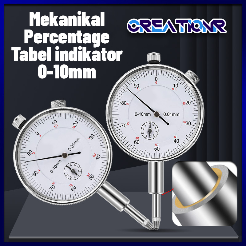 Jual Dial indicator /Dial gauge /Dial jarum 0 - 10mm kuping /alat professional uji konsentris ...