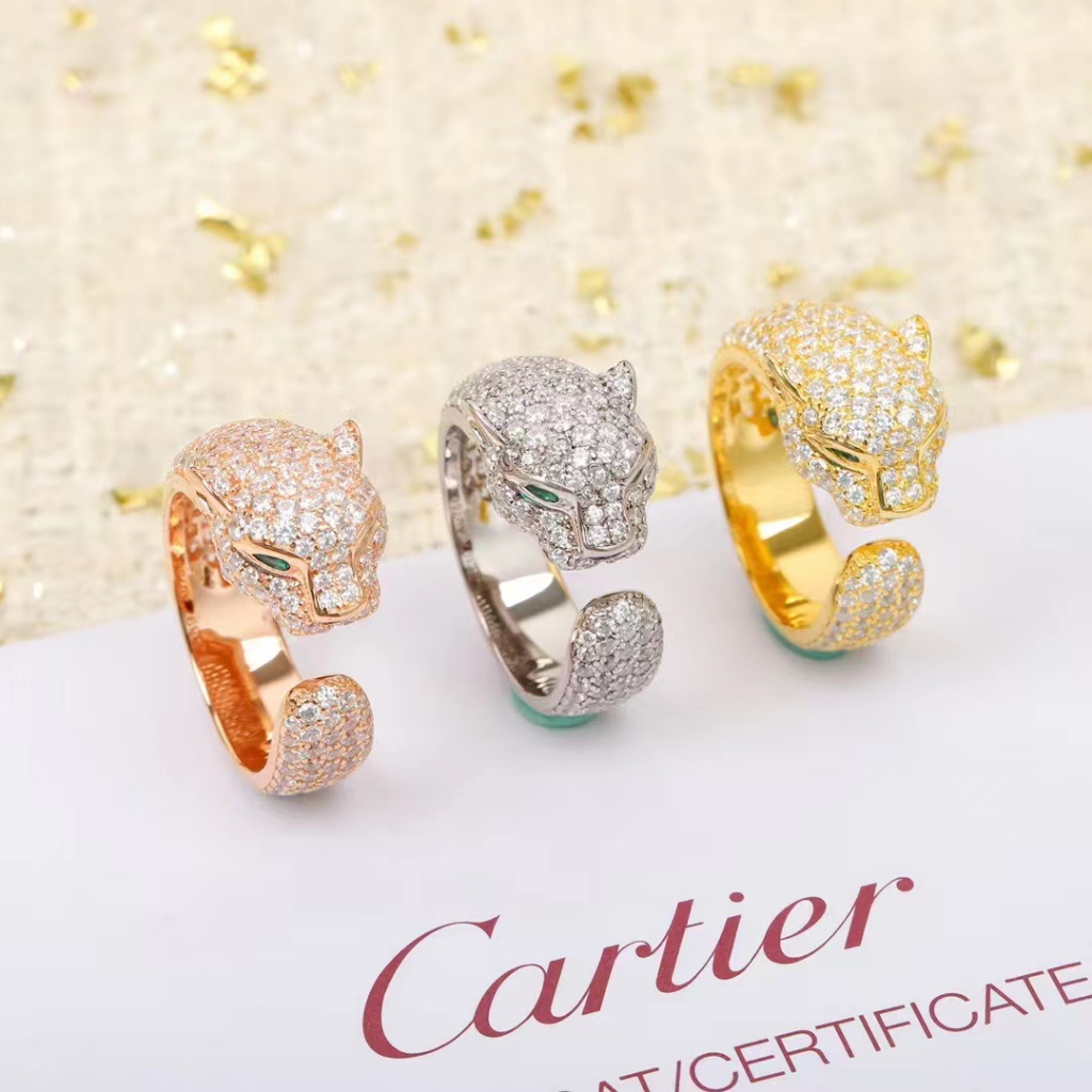 Jual Cartier Leopard Head Full Diamond Ring | Shopee Indonesia