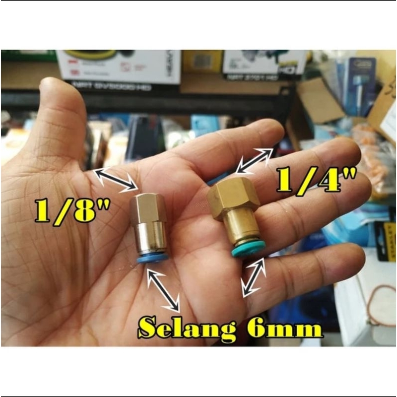 Jual Nepel Female selang PU 6mm Pen brush Spray Gun Kompresor Mini ...