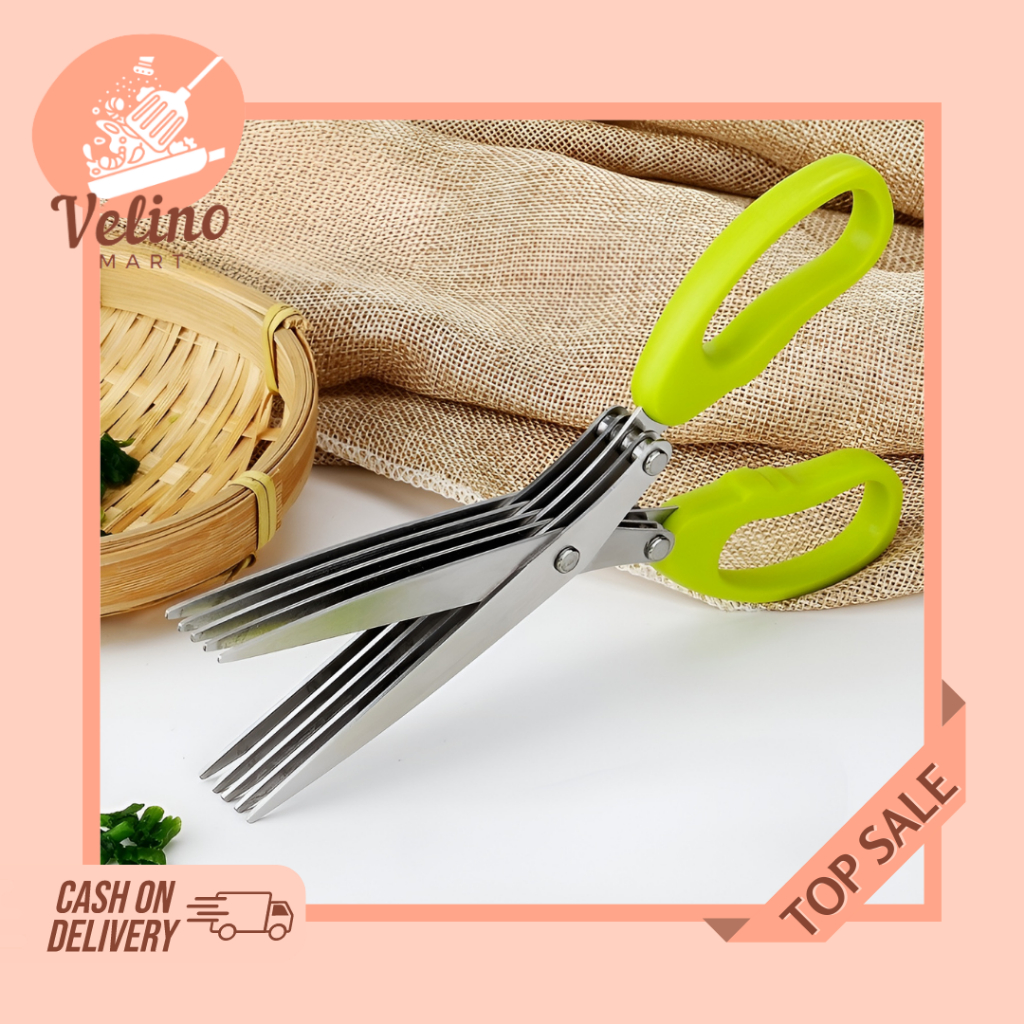 Jual Gunting 5 Lapis Daun Bawang Sayur Dapur /gunting sayuran Kitchen ...