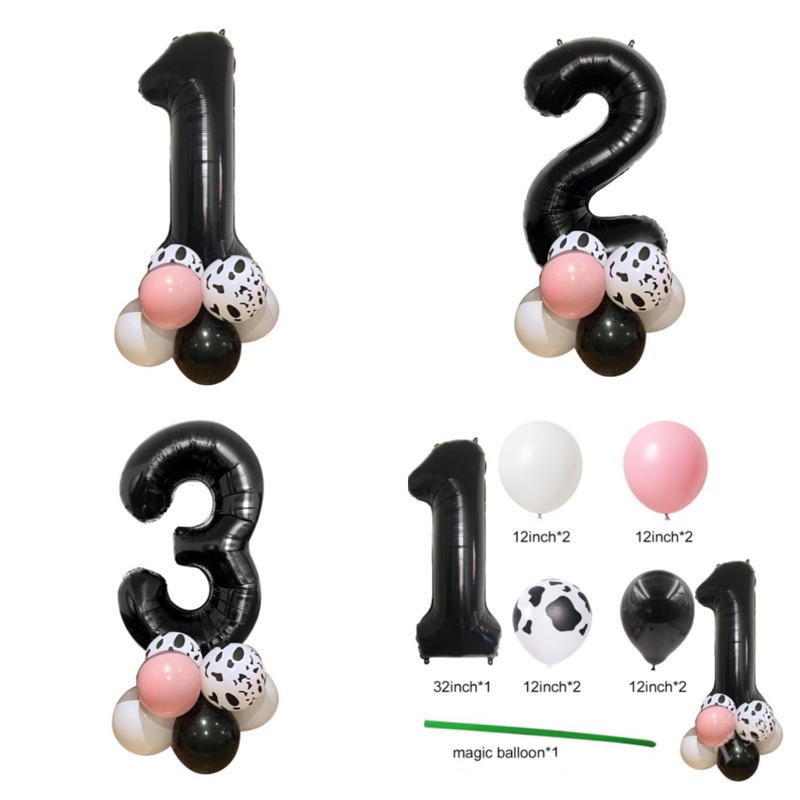 Jual PAKET BALON SAPI ANGKA HITAM 80cm | Shopee Indonesia