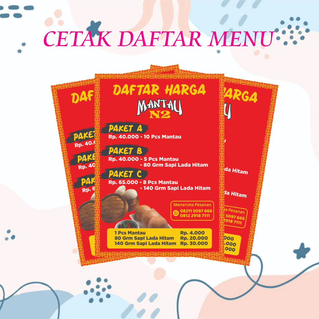 Jual Daftar Menu / Daftar Harga | Shopee Indonesia