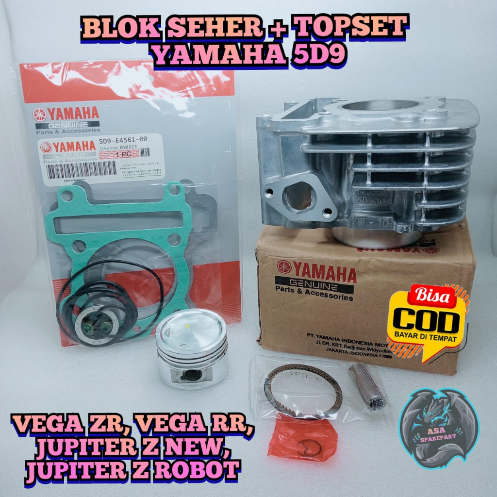 Jual BLOK SEHER SET + TOPSET 5d9 Asli Original Motor Yamaha VEGA ZR , VEGA RR , JUPITER Z new ...
