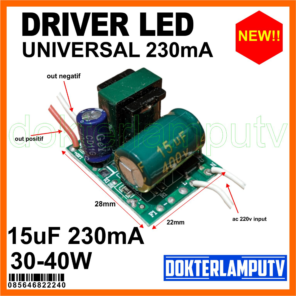Jual DRIVER LED 20-40W 230MA 15UF UNTUK LED SMD HPL DLL | Shopee Indonesia