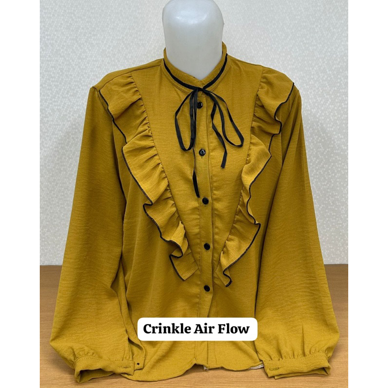 Jual Blouse korean Rumbai pita Krinkel, Blus wanita | Shopee Indonesia