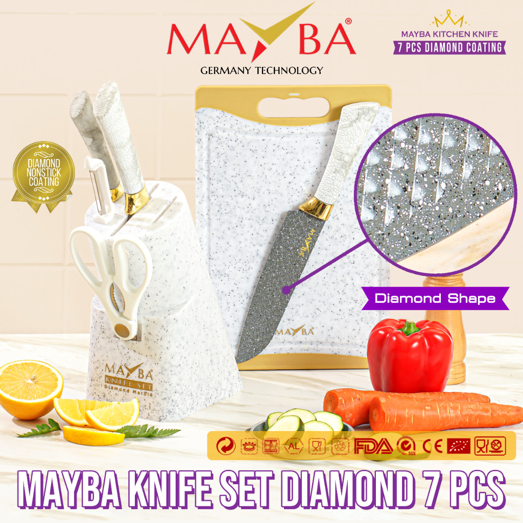 Jual MAYBA PISAU SET 7 PCS DIAMOND AESTHETIC Tajam & Tidak menempel ...