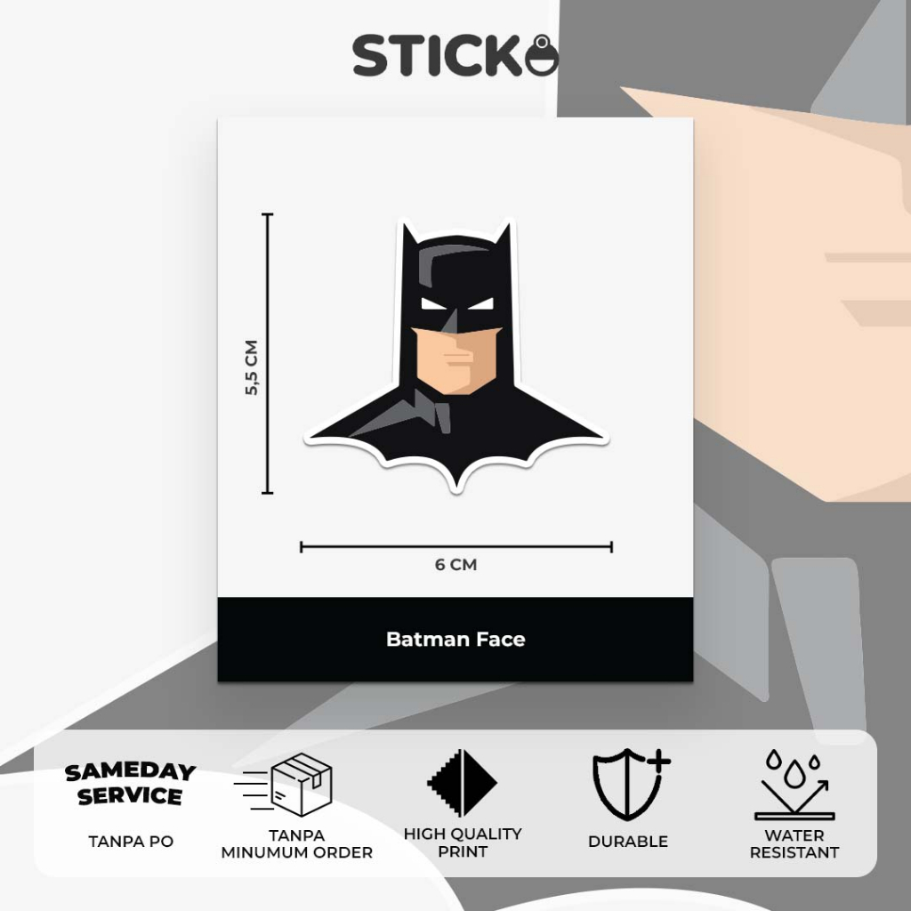 Jual Batman Face Sticker Vinyl Decal Print Stiker DC Superhero ...