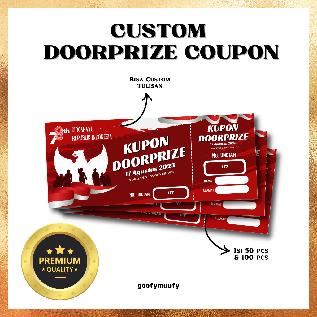 Jual CETAK KUPON DOORPRIZE HIGH QUALITY | BISA CUSTOM | BY GOOFYMUUFY ...