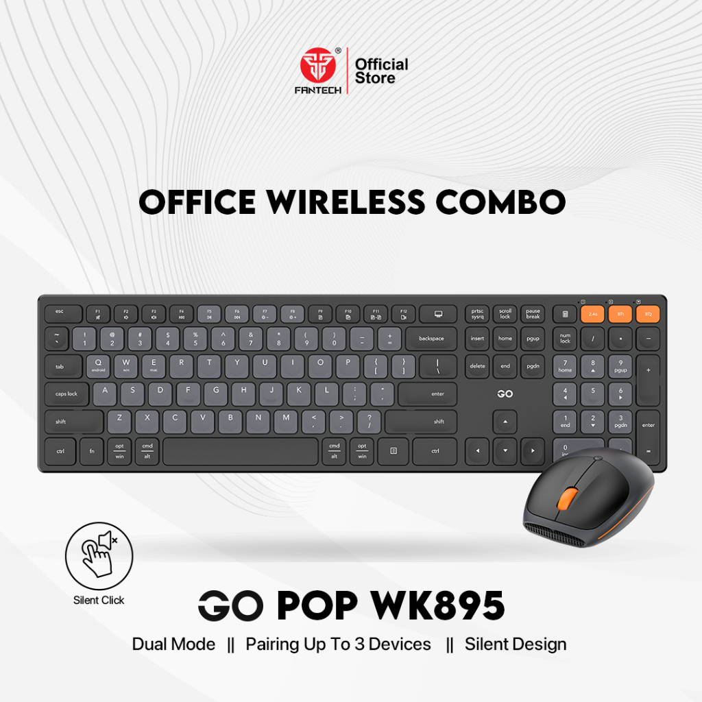 Jual Keyboard Mouse Wireless 2 in 1 FANTECH GO POP WK895 Portable | Shopee Indonesia