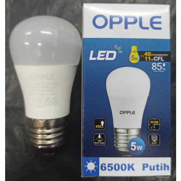 Jual Lampu Bohlam Putih Led Opple 5 watt | Shopee Indonesia