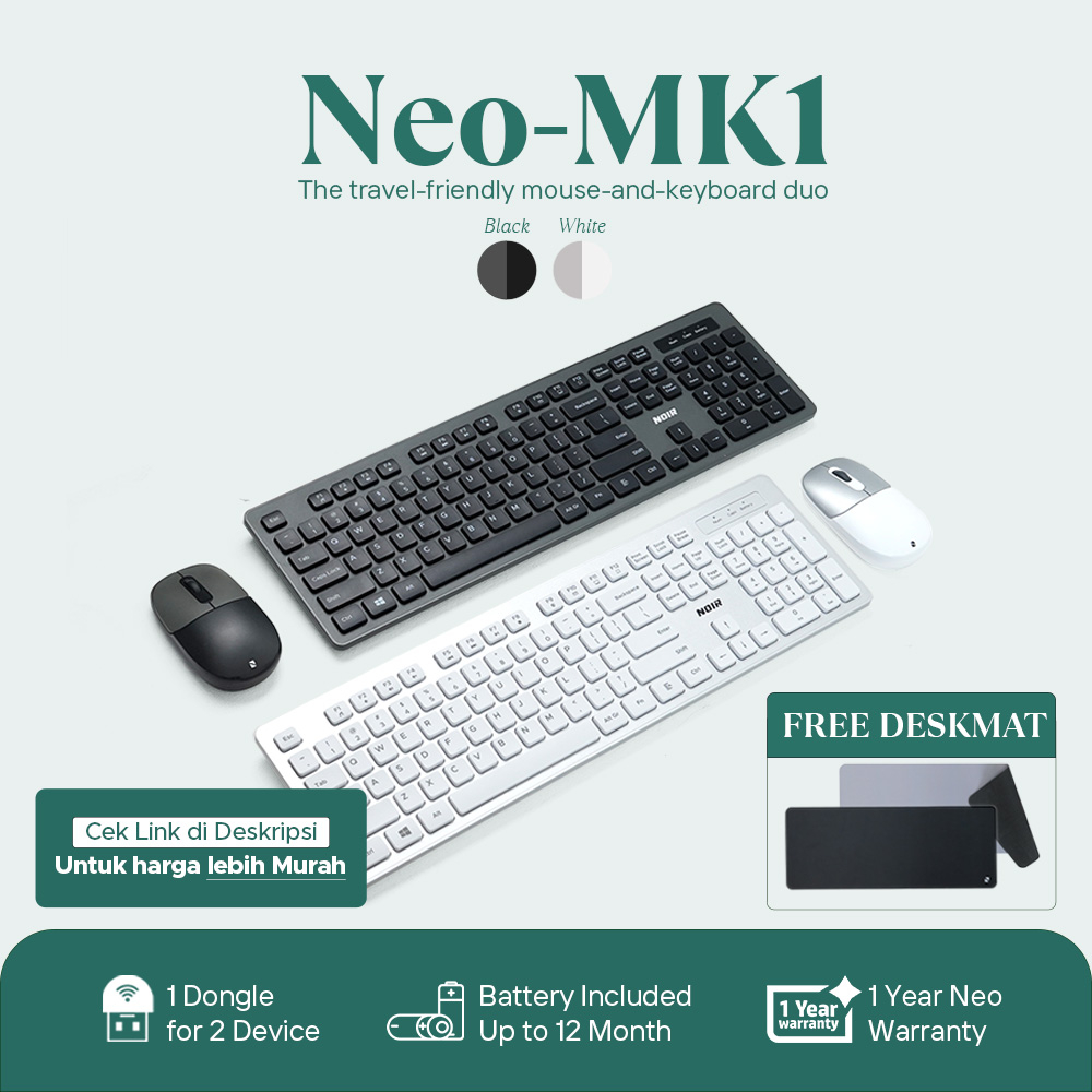 Jual Noir Neo MK1 Wireless Combo Keyboard & Mouse | Shopee Indonesia