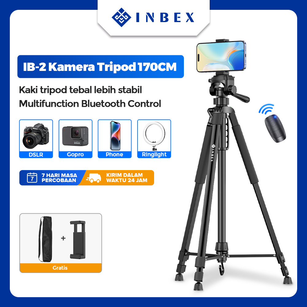 Jual INBEX IB-2 170CM Tripod Kamera Hp Bluetooth Remote Tripot ...