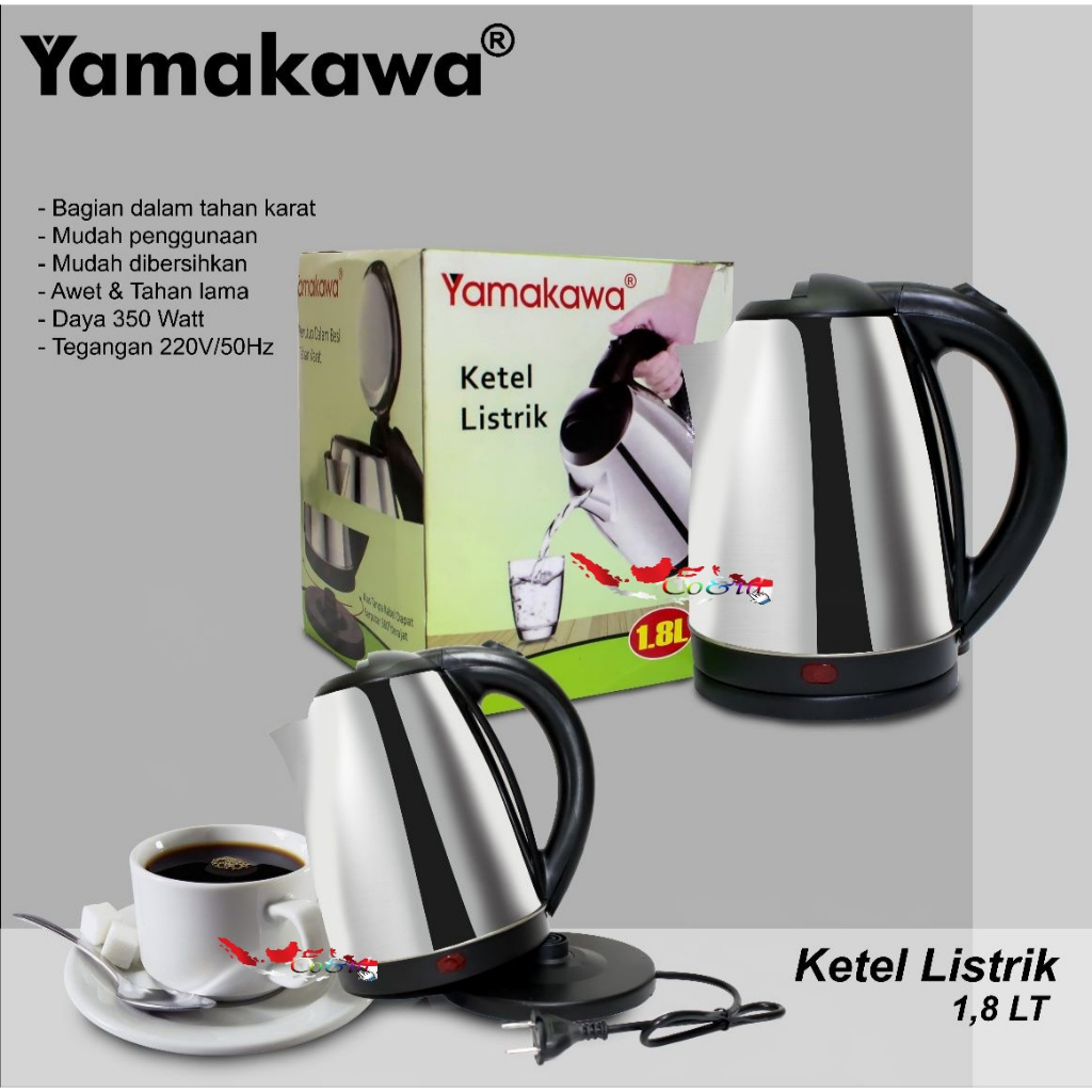 Jual TEKO LISTRIK KETTLE 1,8L / PEMANAS AIR / TEKO LISTRIK CERET ...