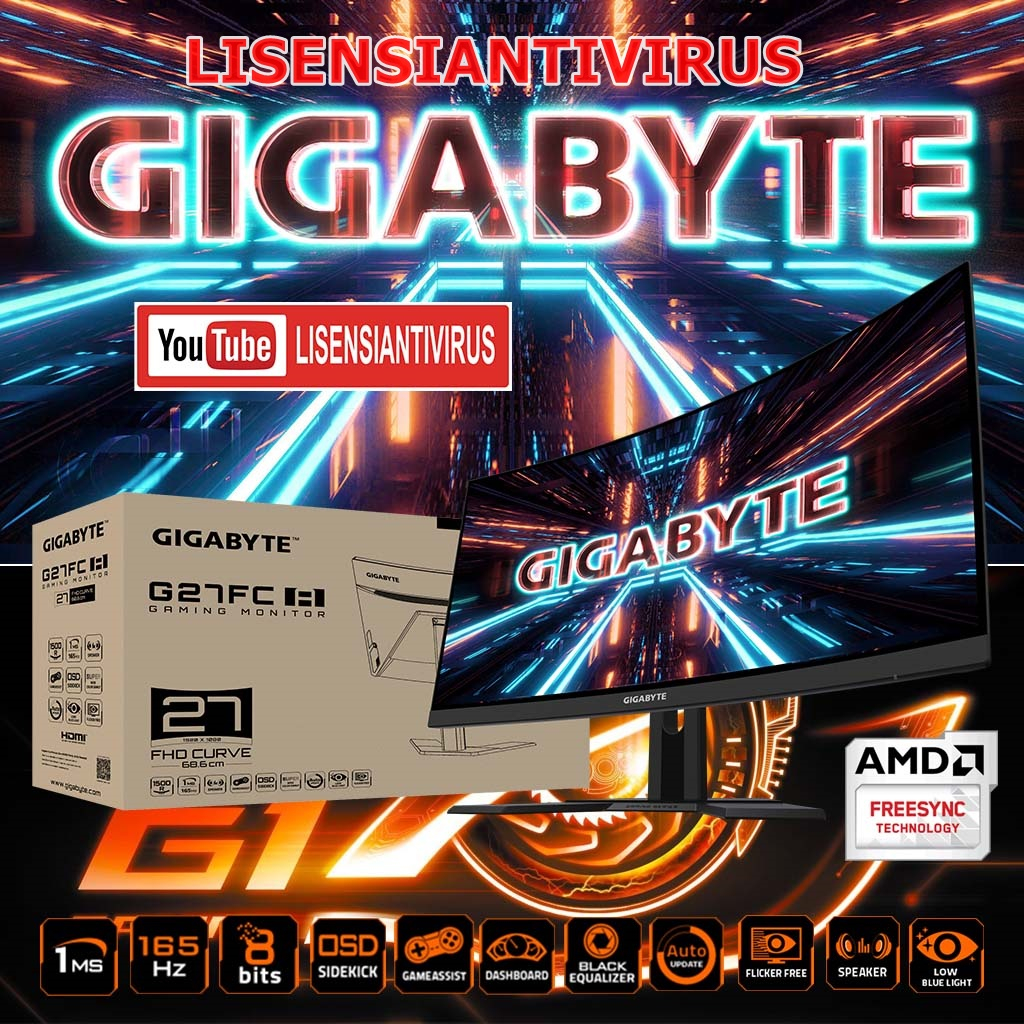 Jual Gigabyte G27FC A 27" Curved Gaming Monitor 1ms 165hz oc170hz AMD ...