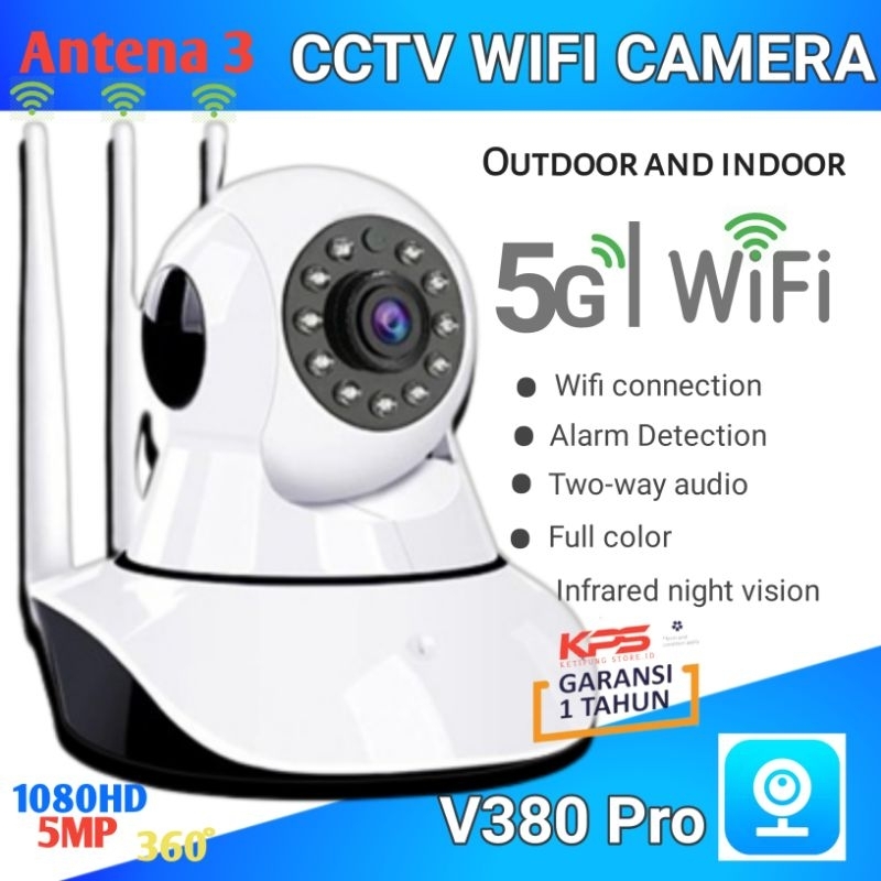 Jual IP Kamera CCTV 5MP APP V380 Cam Camera Wireless HD 1080P 3 Antena ...