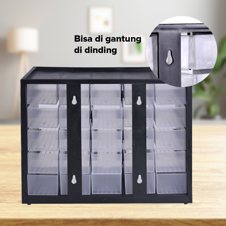 Jual Kenmaster Organizer Rak susun Drawer 25 Slot Kotak Spare Part ...
