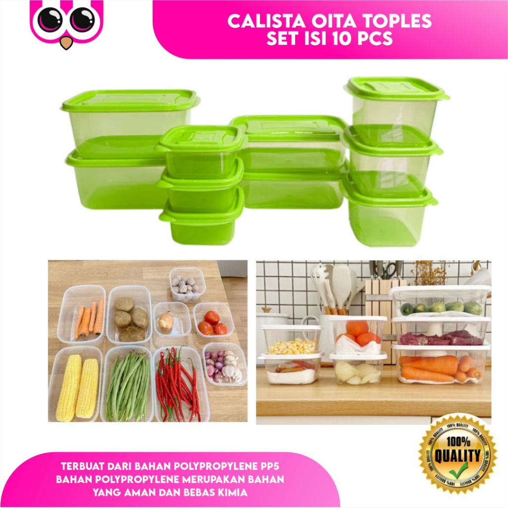 Jual CALISTA OITA TOPLES SET ISI 10 PCS BOX WADAH MAKANAN SERBAGUNA ...