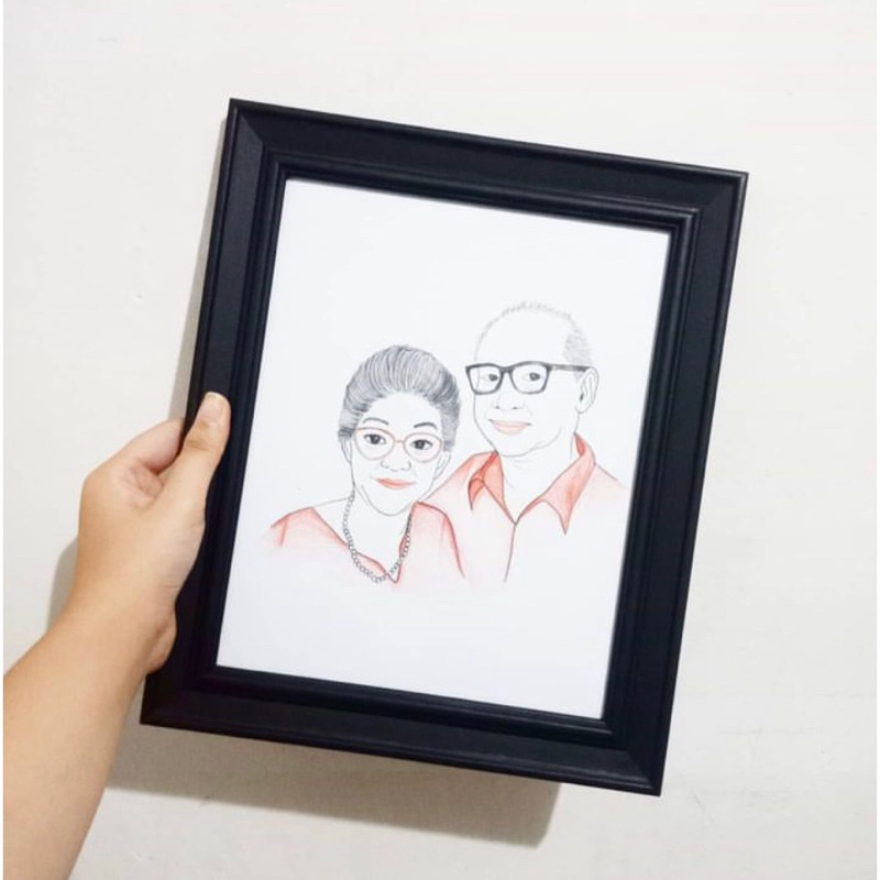 Jual Kado Anniversary Couple Portrait Sketch Frame (Sketsa Foto ...