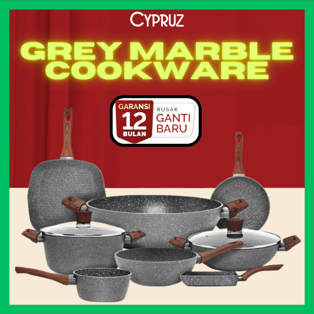 Jual cypruz marble wok pan marble fry pan marble sauce pan marble tamagoyaki cyprus panci teflon ...