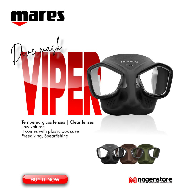 Jual Mares Viper Mask Freedive Spearfishing Low Volume Mask Freedive ...