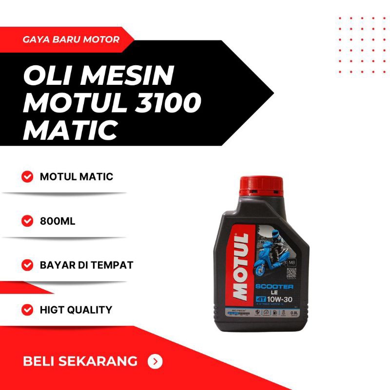 Jual OLI MOTUL MATIC 800ML 10W 30 | Shopee Indonesia