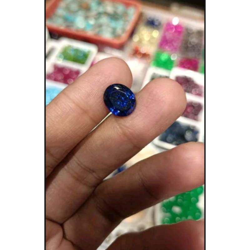 Jual Batu King Sapir Safier Kating 10x12 mm safir Harga Satuan ...