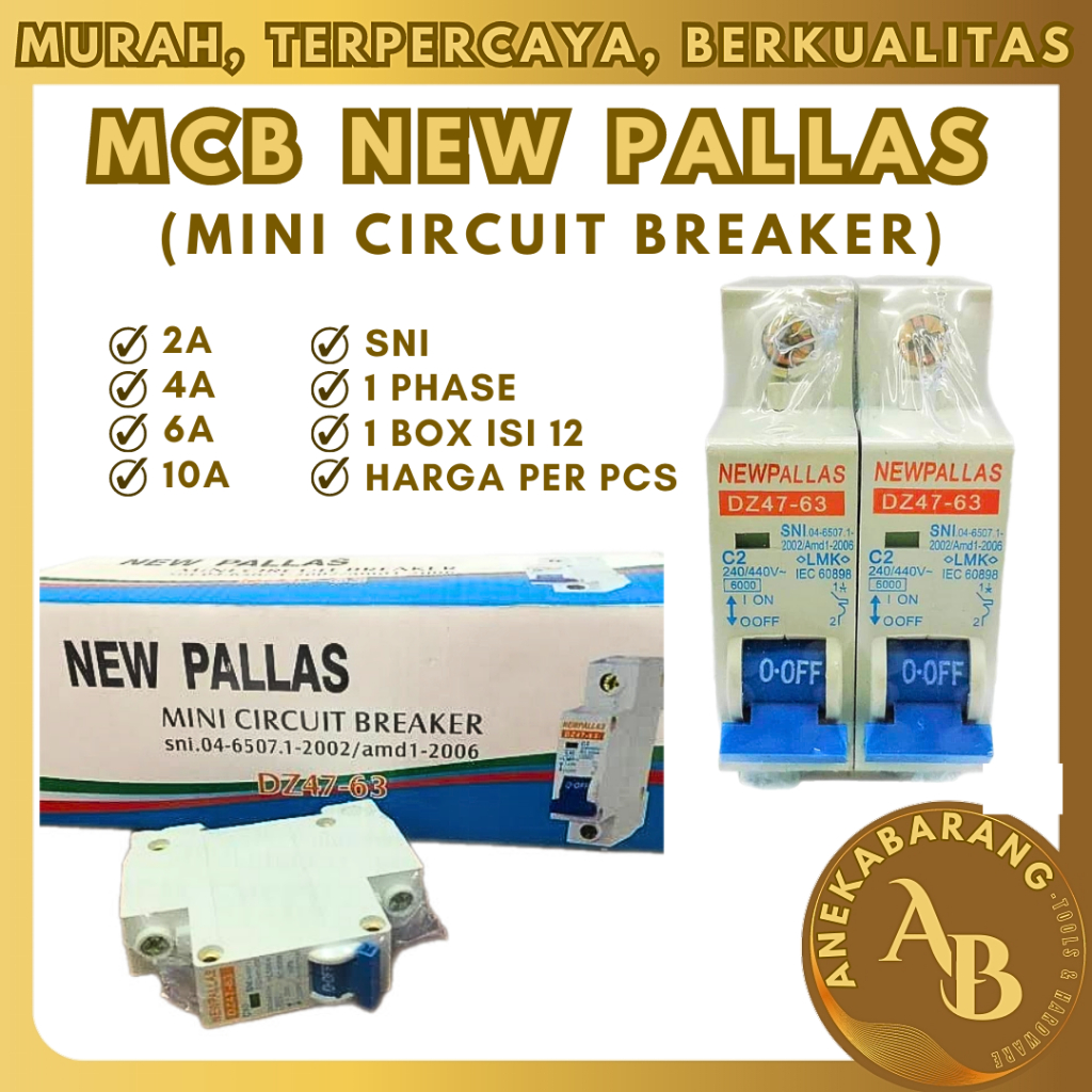 Jual NEW PALLAS MCB 2-4-6-10A (DZ47_63) MINIATURE CIRCUIT BREAKER (MCB ...