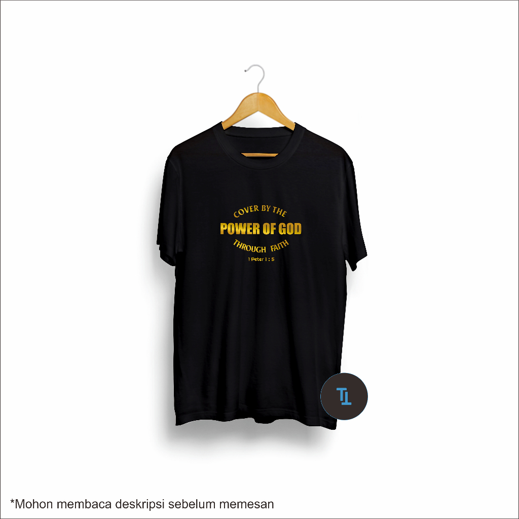 Jual COD Kaos Distro Pria Wanita COVER BY THE POWER OF GOD GOLD Kaos ...