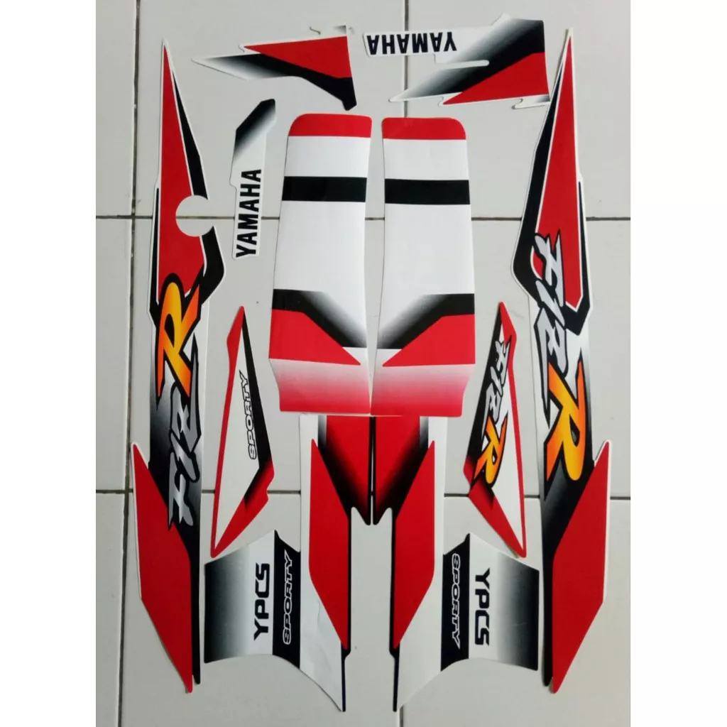 Jual stiker striping yamaha fizr f1zr 2001 2002 merah putih lis body ...
