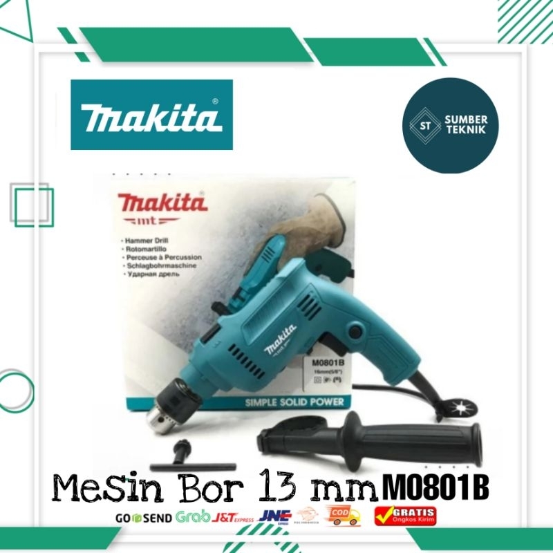 Jual MAKITA M0801B Mesin Bor Listrik Besi Beton Tembok Tangan 13 mm M 0801 B | Shopee Indonesia