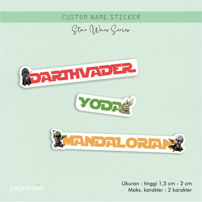 Jual sticker nama custom lucu stiker disney marvel minecraft label nama ...